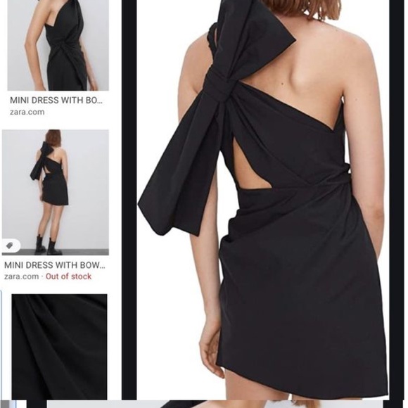Dresses | Zara Mini Dress With Bow | Poshmark